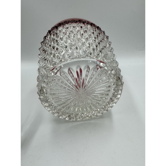 Indiana Glass | Dining | Vintage Indiana Glass Diamond Point Ruby Flash ...